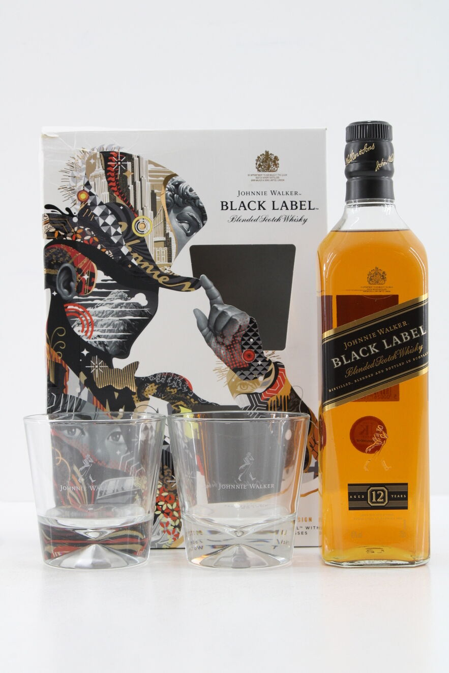 Johnnie Walker - Black Label - Limited Edition Design + Glasses Auction ...