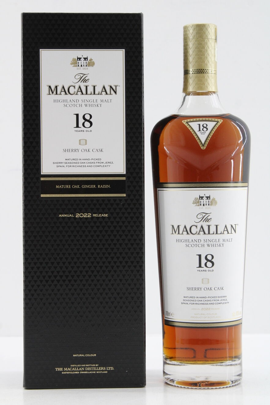 Macallan - 18 Years Old - Sherry Oak - 2022 Release Auction | Highland Whisky Auctions