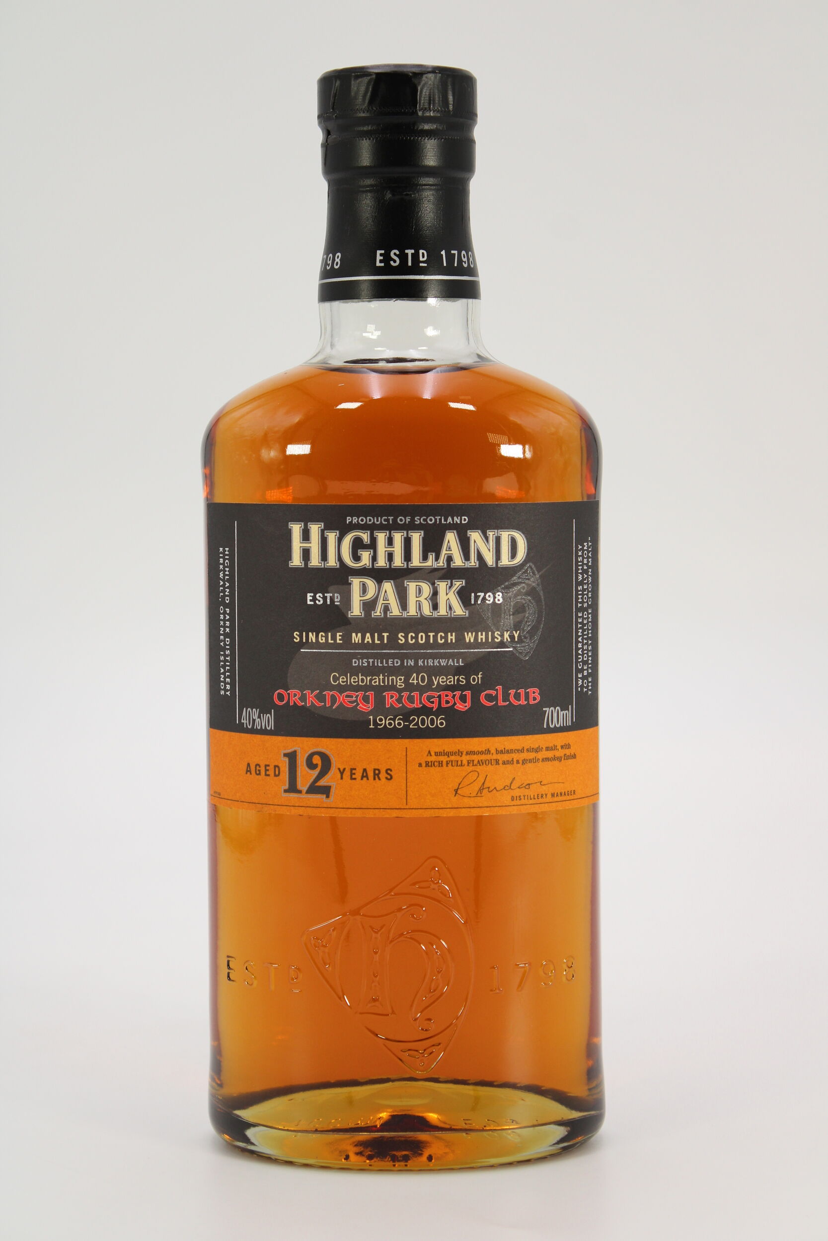 Highland Park - 12 Years Old - 40 Years of Orkney Rugby Club Auction ...