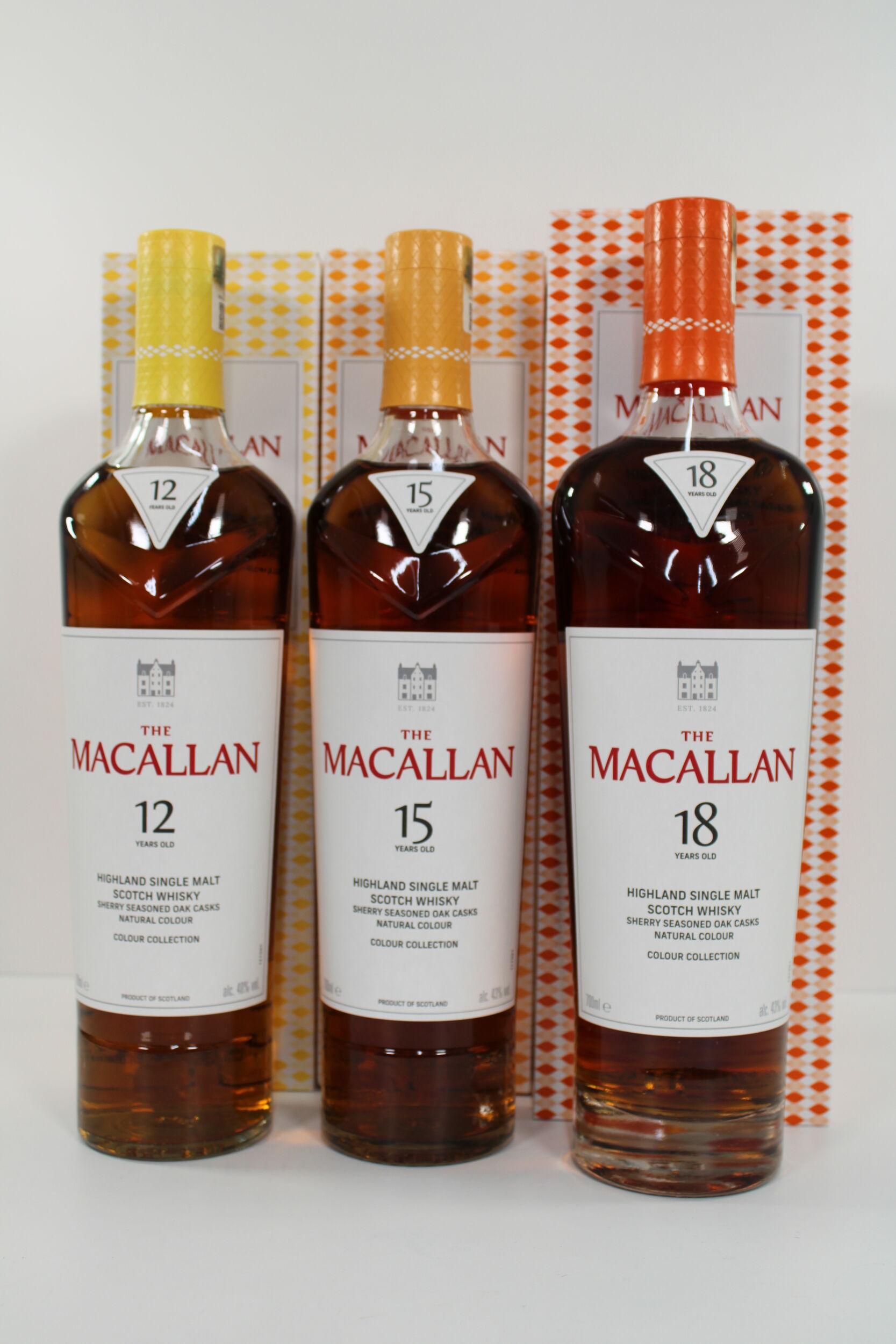 Macallan - 12-15-18 Years Old - Colours Collection set Auction ...