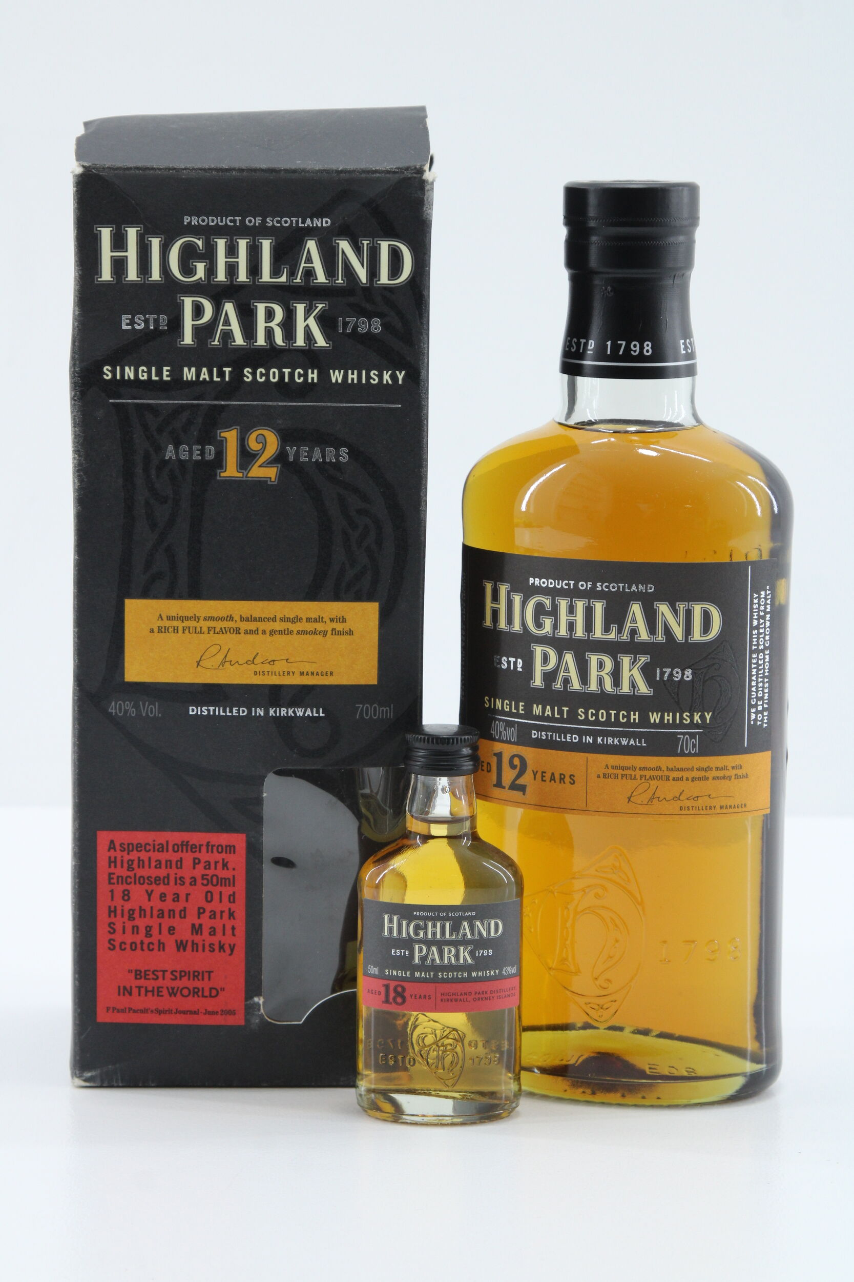 Highland Park - 12 Years Old - Plus 18 Years Old Miniature Auction ...