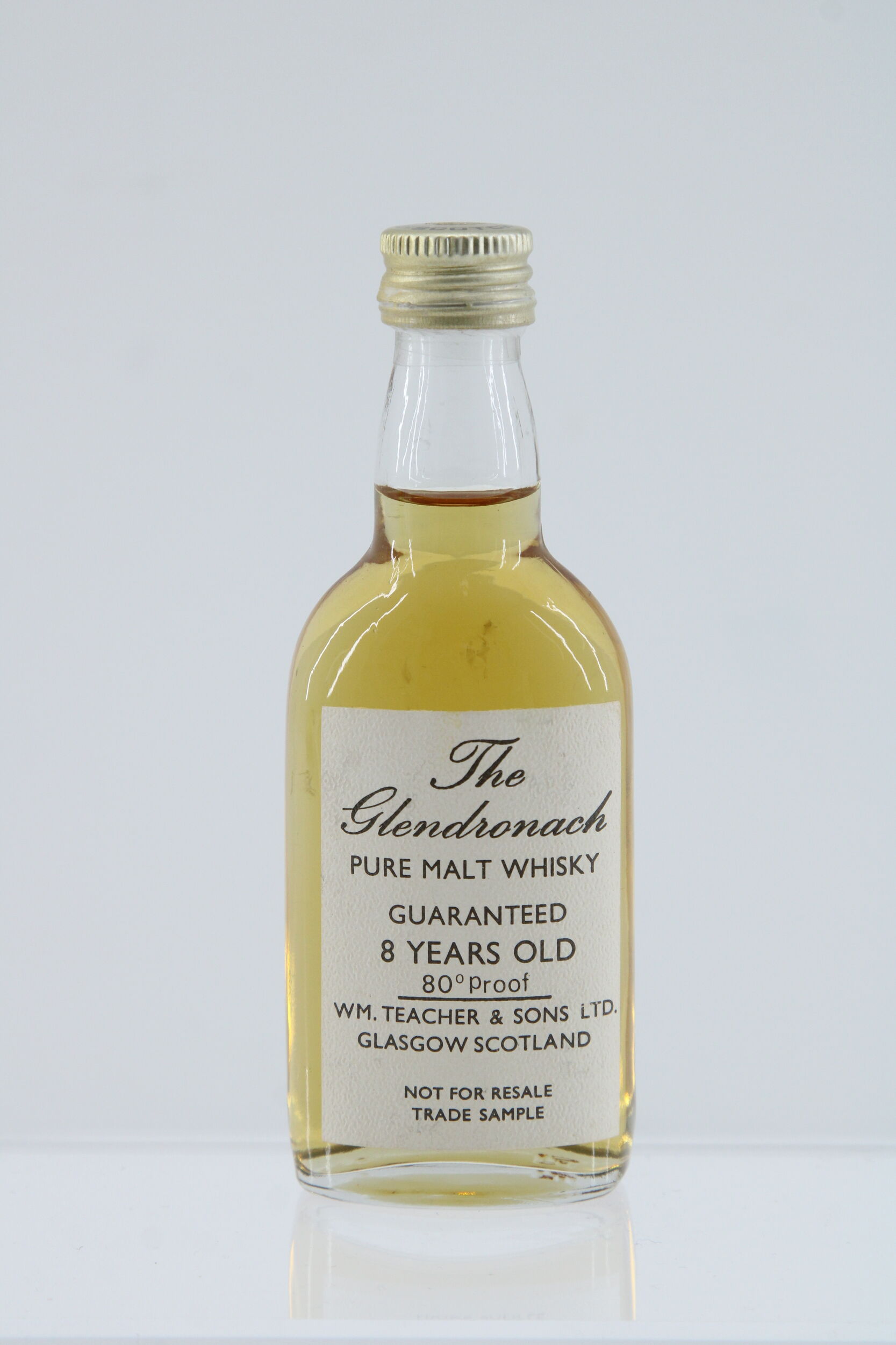 Glendronach - 8 Years Old - Teacher's - 80 Proof - Trade Sample ...