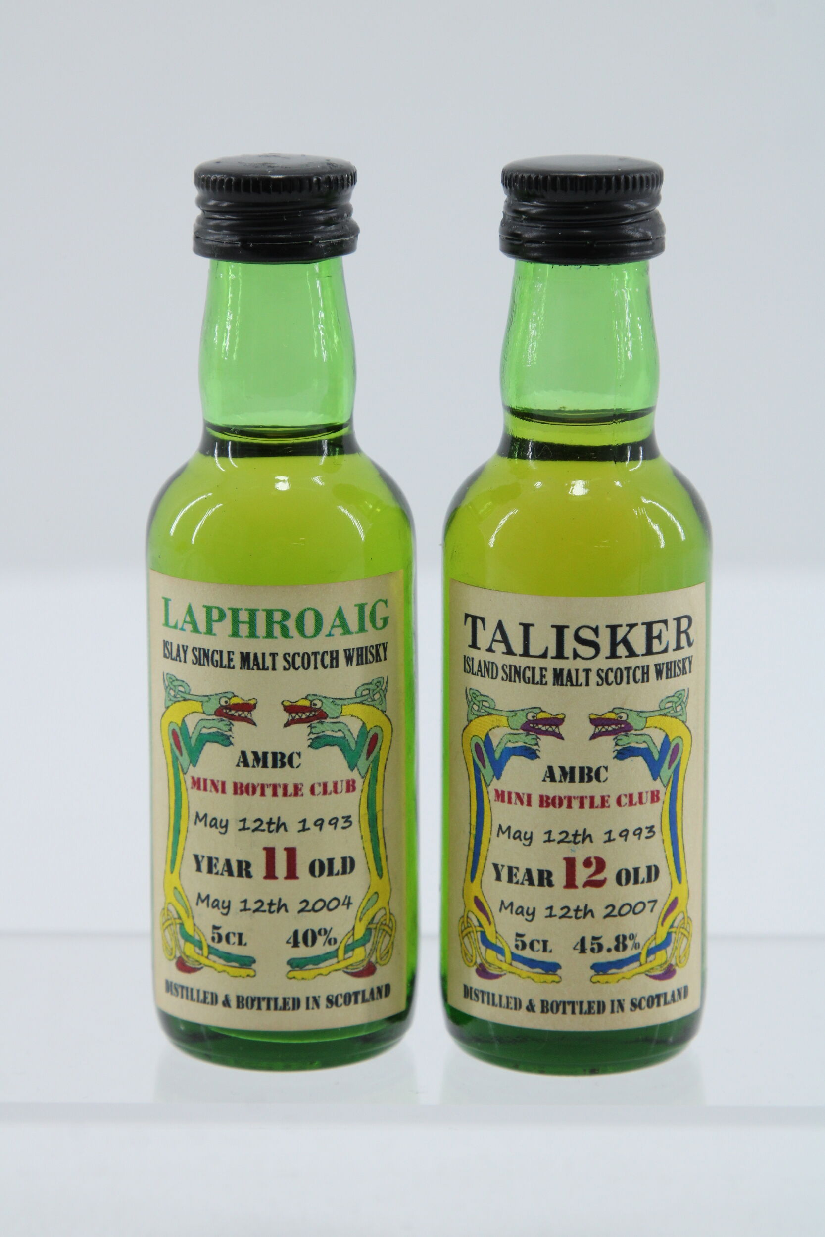 Talisker - 12 Years Old & Laphroaig 11 Years Old - AMBC Mini Bottle ...